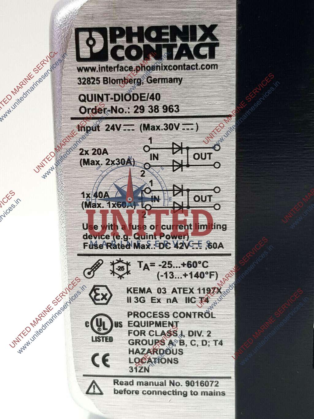 PHOENIX CONTACT QUINT-DIODE/40 REDUNDANCY MODULE 2938963 | United ...