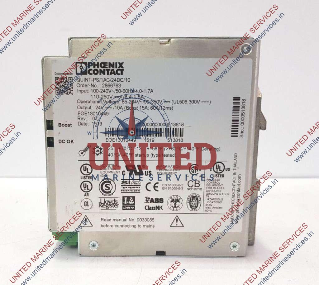 PHOENIX CONTACT POWER SUPPLY QUINT POWER PS/1AC/24DC/10 2866763 REV 07 ...