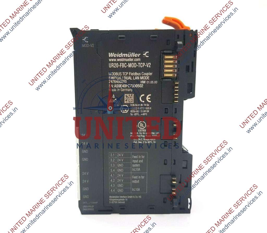 WEIDMULLER UR20-FBC-MOD-TCP-V2 U-REMOTE MODBUS TCP FIELDBUS COUPLER ...
