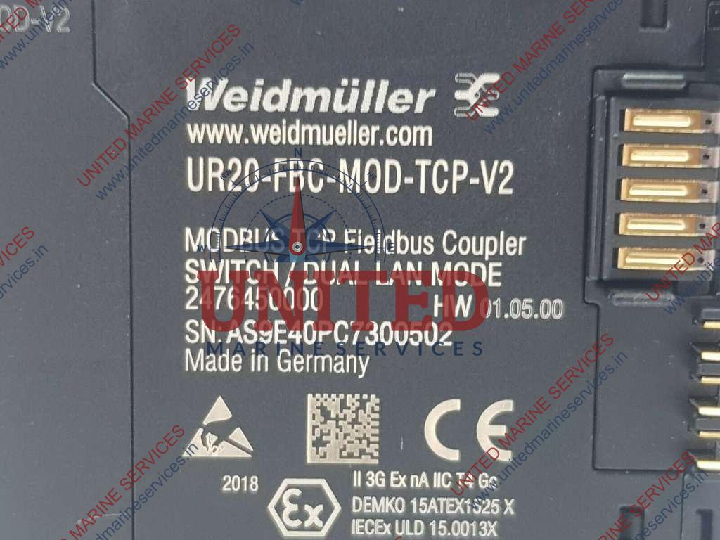 WEIDMULLER UR20-FBC-MOD-TCP-V2 U-REMOTE MODBUS TCP FIELDBUS COUPLER ...