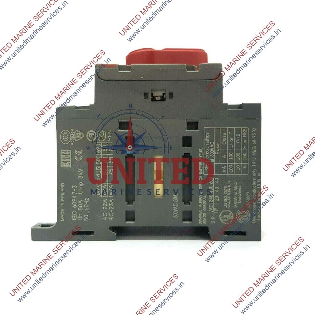 ABB OT63E3 DISCONNECT SWITCH 600V-AC 3P 80A | United Marine Services