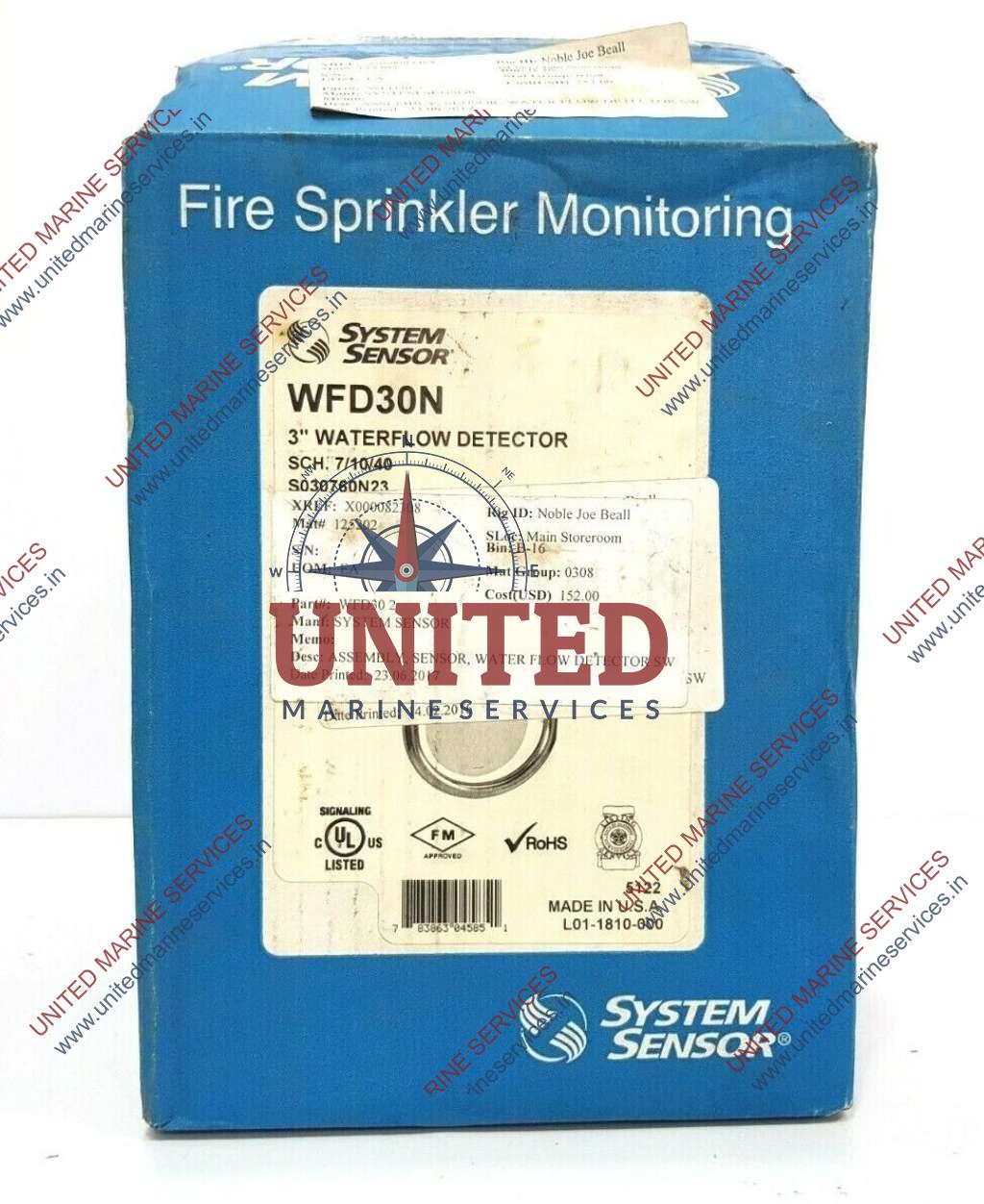 SYSTEM SENSOR WFD30N 3” WATERFLOW DETECTOR FIRE SPRINKLER MONITORING ...