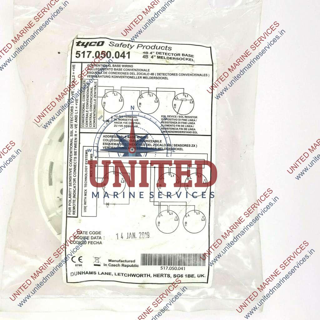 TYCO 601P-M 516.600.201 CONVENTIONAL OPTICAL SMOKE DETECTOR WITH BASE ...