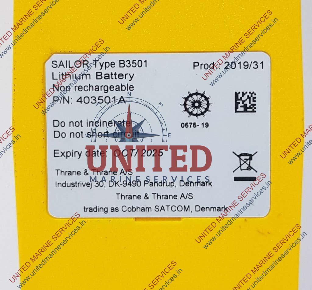 SAILOR LITHIUM BATTERY NON RECHARGEABLE B3501 403501A | United Marine ...