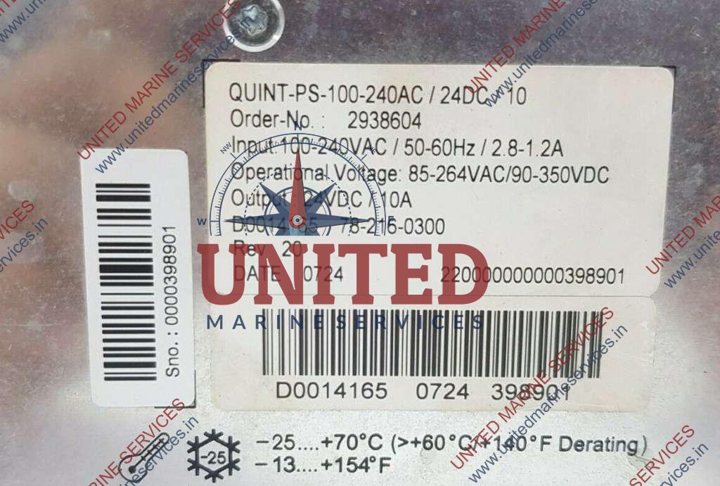 PHOENIX CONTACT QUINT PS-100-240V/24DC/10 POWER SUPPLY 2938604 REV 20 ...