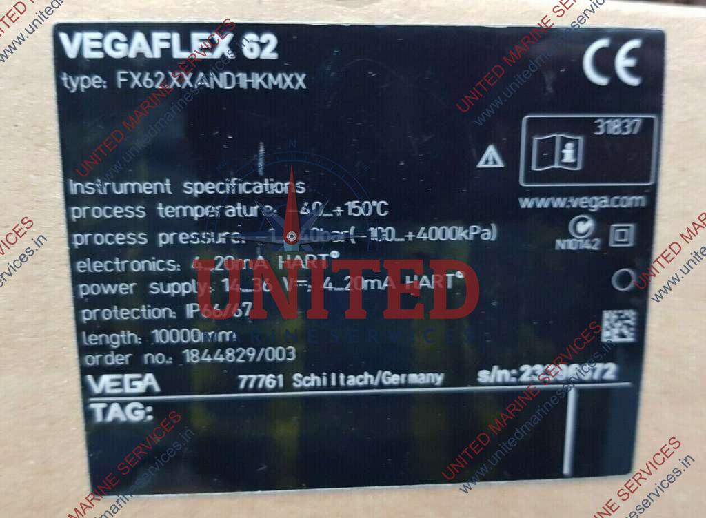 VEGA VEGAFLEX 62 RADAR LEVEL SENSOR FX62.XXAND1HKMXX | United Marine ...