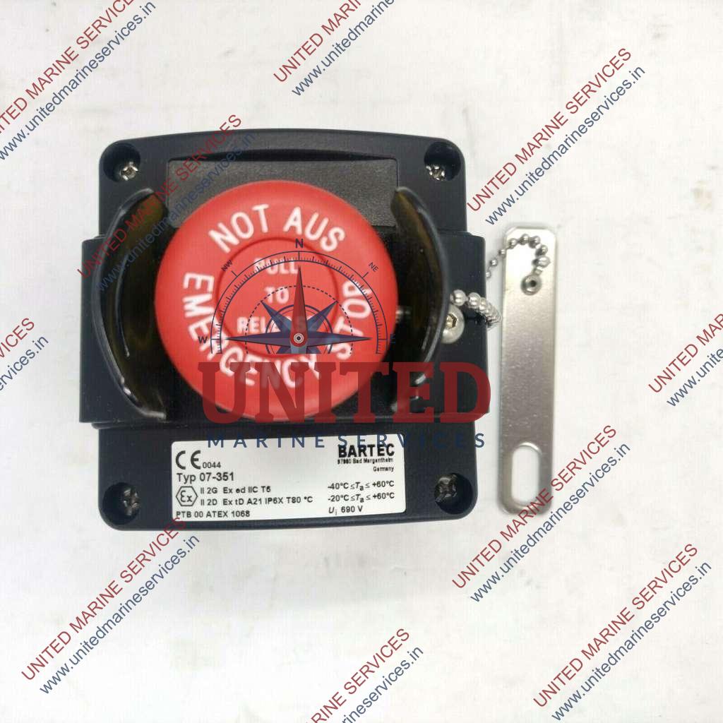 BARTEC 07-3511-9007 PUSH BUTTON CONTROL STATION EMERGENCY STOP BUTTON ...