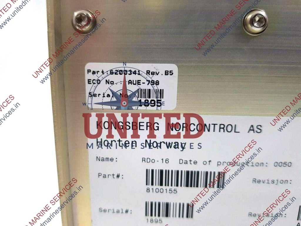 KONGSBERG NORCONTROL RD0-16 X1 DIGITAL OUTPUT MODULE 8100155 REV. C5 ...