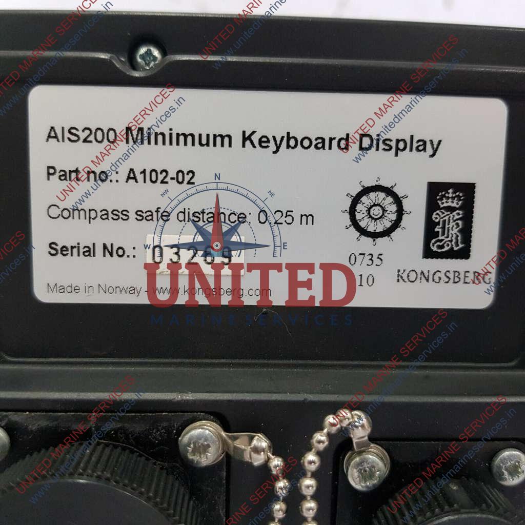 KONGSBERG AIS200 MINIMUM KEYBOARD DISPLAY A102-02 0.25m / | United Marine Services